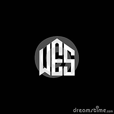 WES Letter Logo Design On BLACK Background. WES Creative Initials ...