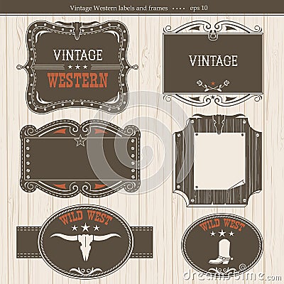 Western Labels.Vector Antique Frames For Design | CartoonDealer.com ...
