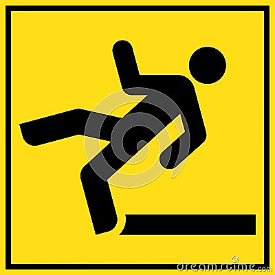 Wet Floor Caution Sign. Danger Of Slipping Stock Image | CartoonDealer ...