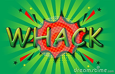 WHACK Comic Speech 3d Text Style Effect High Resolution Cartoon Vector ...