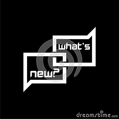 Whats New Logo Isolated On Dark Background Cartoon Vector ...