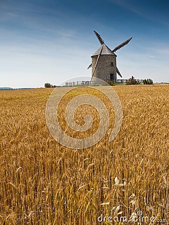 Wheat Field And Windmill Royalty Free Stock Images - Image: 15845929