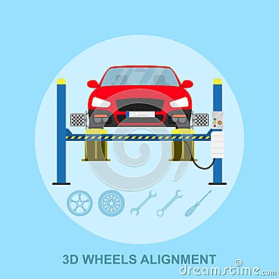 Wheels Alignment Cartoon Vector | CartoonDealer.com #57189247
