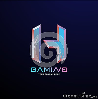 Initial Letter H Gaming Esports Style Logo Template Vector Illustration ...