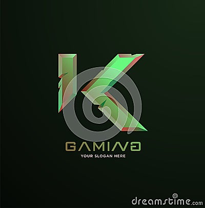 Initial Letter K Gaming Esports Style Logo Template Vector Illustration ...