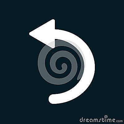 White Anti Clockwise Semi Circle Arrow Icon Or Symbol Royalty-Free ...