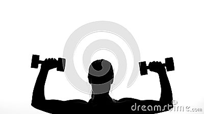 On a White Background, a Shadow, a Black Outline of a Female Figure ...