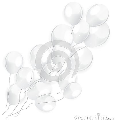 White Balloons, Vector Illustration Stock Vector - Image: 67404421