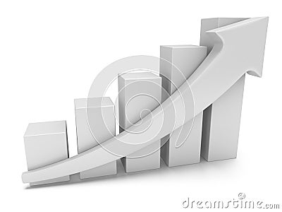 White Bar Graph With Red Arrow Royalty-Free Stock Image | CartoonDealer ...