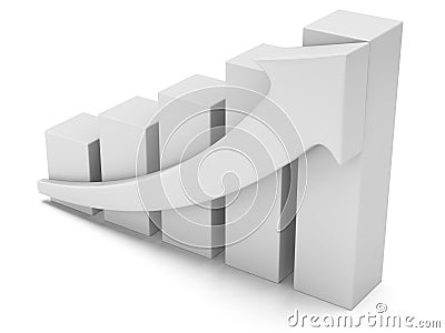 White Bar Graph With Red Arrow Royalty-Free Stock Photo | CartoonDealer ...