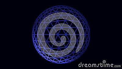 White and Blue Rotating Sphere Animation on Black Background, Seamless ...