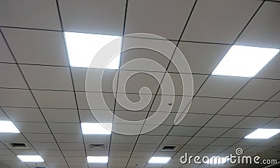 Suspended Grid False Ceiling For An Workstation Office Commercial ...