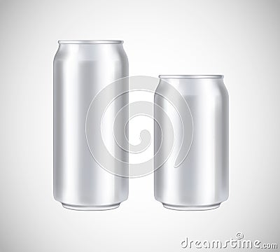 White Can Front View. Can Vector Visual 330 And 500 Ml. For Beer, Lager ...