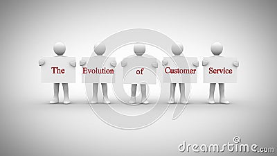 White Characters Showing Signs Saying the Evolution of Customer Service ...
