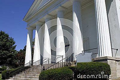 White Church With Doric Columns Royalty Free Stock Photos - Image: 1128758