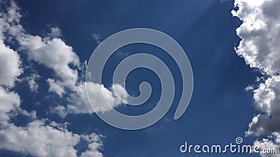 White Clouds Disappear in the Hot Sun on Blue Sky. Loop Features Time ...
