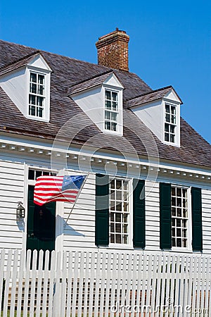White Colonial House Side Stock Photos - Image: 3583473