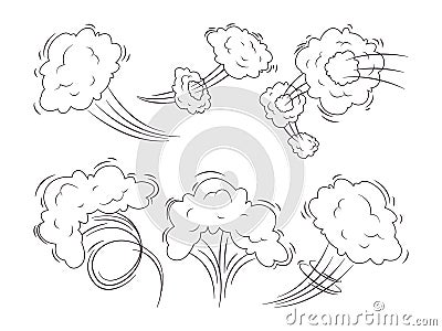 White Color Air Effect Icon Wind Smoke Blowing Shape Symbol Animation ...