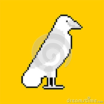 White Crow Pixel Art. 8 Bit White Raven Is A Foreign Concept, Not Ours ...