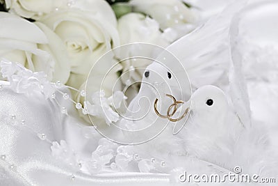 White Doves With Wedding Rings Royalty-Free Stock Photography ...
