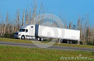 White Tractor Trailer stock photo. Image of diesel, number - 603490