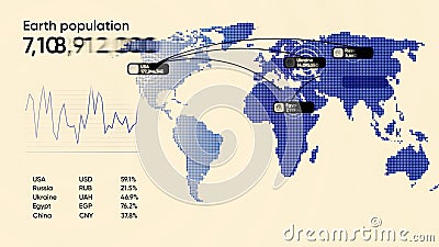 White Graph As the World S Population Grows. Motion Stock Video - Video ...