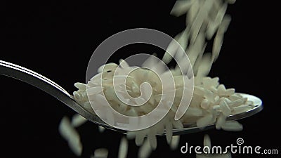 White Rise, Falling Down into a Spoon Slow Motion Stock Video - Video ...