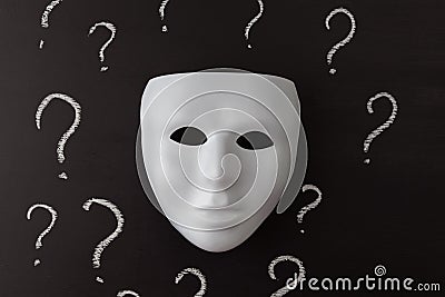 White Mask On Black With Question Marks. Stock Image | CartoonDealer ...
