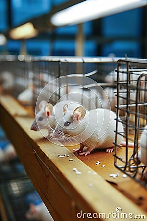 White Mice In A Medical Scientific Research Laboratory. Laboratory ...