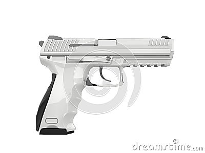White Modern Semi Automatic Gun - Side View Stock Photo | CartoonDealer ...