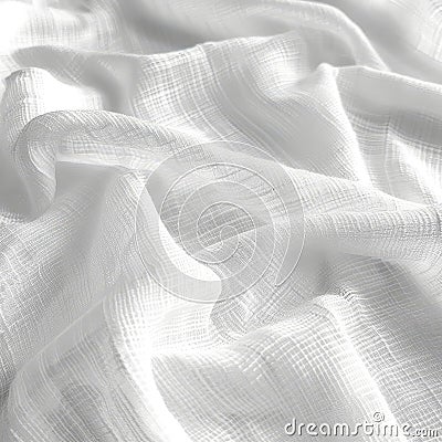 White Muslin Fabric With Folds And Wrinkles, Soft Textile Background ...