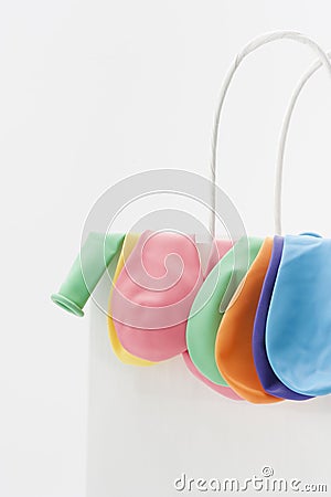White Paper Bag With Balloons Royalty-Free Stock Image | CartoonDealer ...