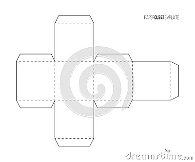 White Paper Cube Template To Make Box Or Package, Printable Blueprint ...