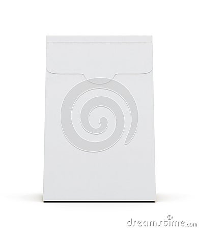 White Paper Package On White Background. Front View. 3d Royalty-Free ...