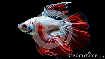 White And Red Dumbo Betta Fish. Generative AI Royalty-Free Stock ...