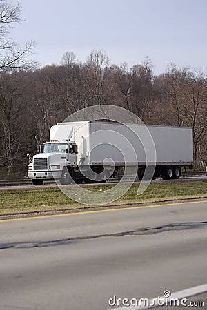 White Tractor Trailer stock photo. Image of diesel, number - 603490