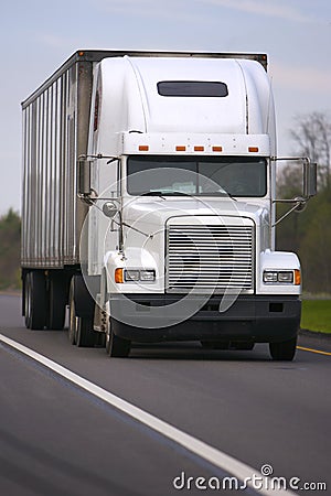 White Tractor Trailer stock photo. Image of diesel, number - 603490