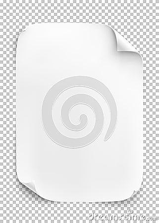 White Sheet Of Paper On Transparent Background. Stock Vector - Image ...