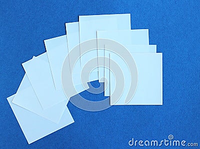 White Sheets Of Writing Paper On A Blue Background. Royalty-Free Stock ...