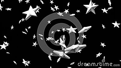 White Star Objects on Black Background. Stock Video - Video of white ...