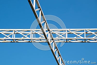 White Steel Cross Structure On Blue Sky Royalty-Free Stock Photo ...