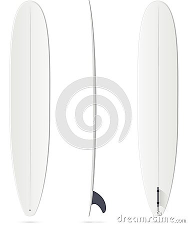 White Surfing Board Template - Longboard Stock Vector - Image: 55310549