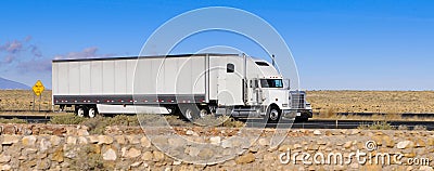 White Tractor Trailer stock photo. Image of diesel, number - 603490