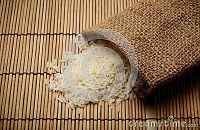 White Uncooked Rice In Small Sack Stock Photography | CartoonDealer.com ...