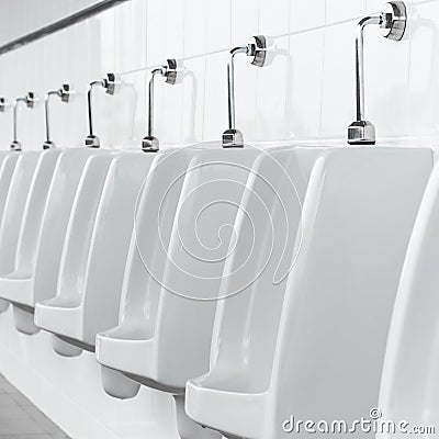 White Urinals In The Men Toilet Stock Photo - Image: 63558275