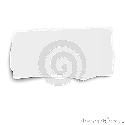 White Vector Rectangular Torn Paper Tear With Soft Shadow Isolated On ...
