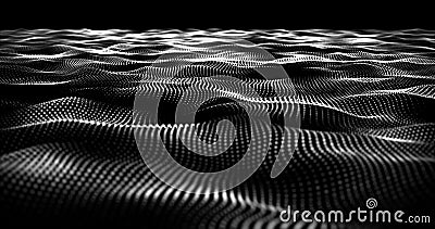 White Wave Animation Showing Data Network Loopable Background Video ...