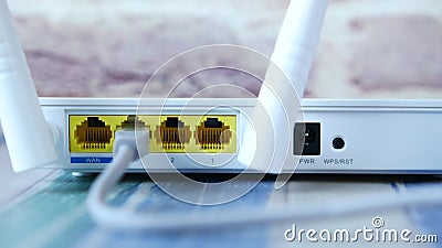 Wi-Fi Router with Cables on Table Stock Footage - Video of network ...