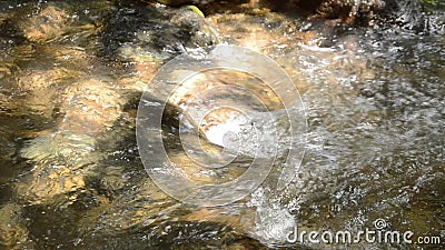 Wide Angle of Water Flowing and Zoom in To Wave Splashing Texture in ...