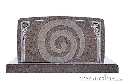 Wide, Blank Tombstone Isolated On White Stock Photo - Image: 18665860